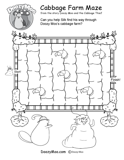Cabbage Farm Maze Worksheet (Free Printable)