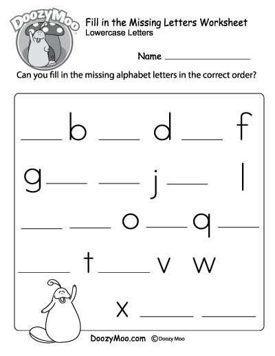 Fill in the Missing Letters Worksheet (Free Printable) - Doozy Moo Fill in the Missing Letters Worksheet (Free Printable) - Doozy Moo