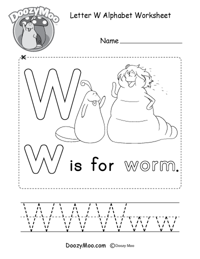 Letter W Alphabet Activity Worksheet - Doozy Moo