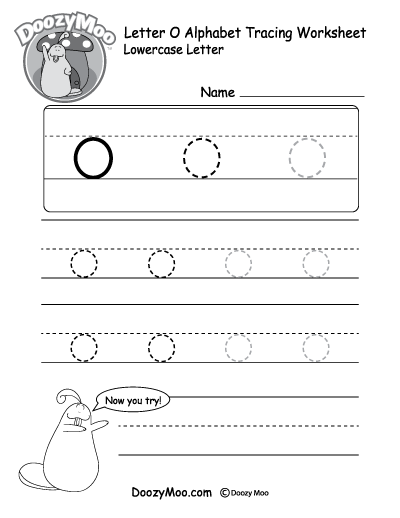 Lowercase Letter "o" Tracing Worksheet - Doozy Moo