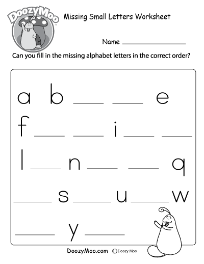 Missing Small Letters Worksheets (Free Printable) - Doozy Moo