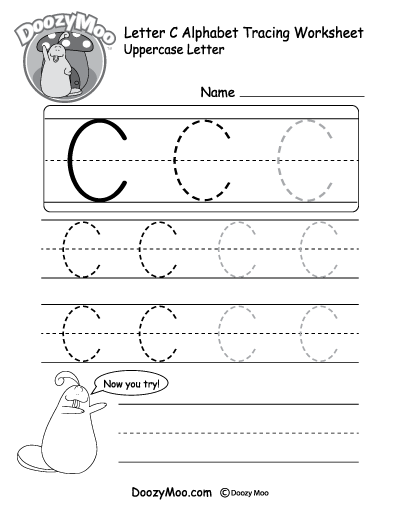Uppercase Letter C Tracing Worksheet - Doozy Moo Uppercase Letter C Tracing Worksheet - Doozy Moo